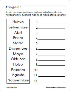 Mga Buwan at Mga Hugis Worksheets - Samut-samot